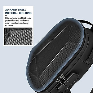Wzsipod Anti-Theft Small Hard Shell Sling Bag for Men Women, Crossbody Backpack Bag for Adults, One Strap Chest Bags for Men, Lightweight Quest 2 Case With USB-A Charger Port (Black)