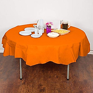 Creative Converting TABLECOVER, OCTY ROUND 82" TIS/POLY, One Size, Sunkissed Orange