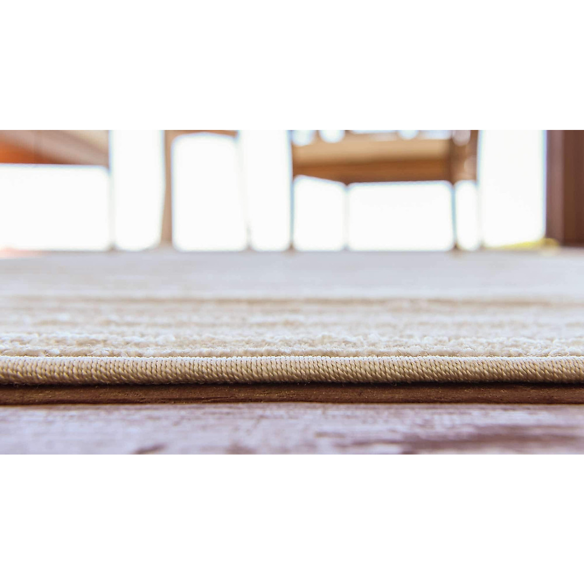 Unique Loom Sabrina Soto Outdoor Collection Geometric, Modern, Vibrant, Striped Carved Area Rug, 2 ft x 8 ft, Beige