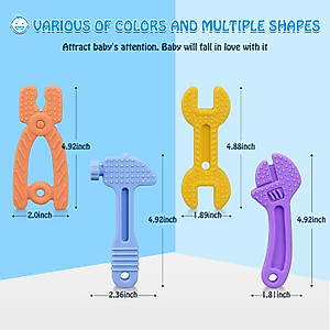 sungwoo Teething Toys for Babies 0-6 Months 6-12 Months, 4 Pack Food Grade, 100% Non-Toxic and BPA Free Silicone Teether for Infant, Chew Toys for Newborn Boy Girl Sucking and Biting