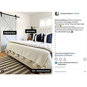 BELLEZE 42 Inch DIY Sliding Interior Barn Door, Modern Rustic Custom Farmhouse Unfinished Pine Wood for Kitchen Pantry Bedroom Living Room Closet - Unfinished