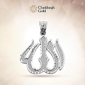 925 Sterling Silver Islamic Allah Necklace Pendant
