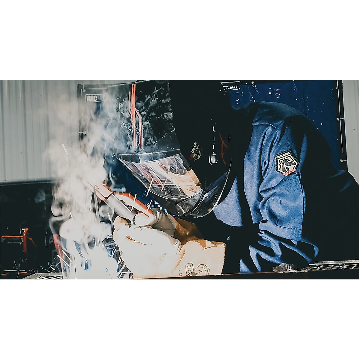 Arc Union Large Viewing Screen Welding Helmet 3.94"X3.66" - RFC Series True Color Solar Power Auto Darkening Welder Mask - Wide Shade 5/9-9/13 for TIG MIG Arc Weld Grinding Hood, Black