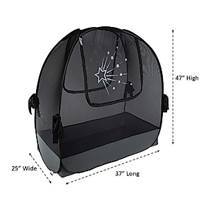 Aussie Cot Net Crib Tent Fits a Pack n Play - Portable Travel Tent to Keep Baby from Climbing Out - Black Crib Netting Helps Settle Baby to Sleep Better and Longer