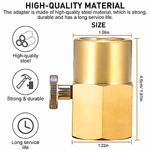 Farwind Home Use Soda Refill Bottle CO2 Cylinder Cartridges, Adapter Refills Connector Kit CGA320 to TR21-4, Thread Set Replacement Accessories for Soda Machine Tank, Gold