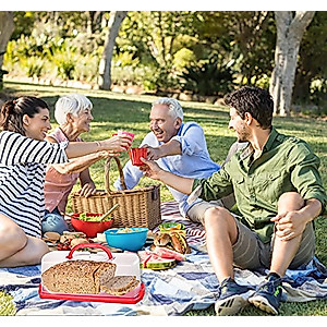 Cezoyx 4 Piece Portable Bread Box with Handle, Rectangular Loaf Cake Containers with Lid, 4 Colors Bread Keeper for Carrying and Storing Banana Bread, Pumpkin Bread and Quick Bread