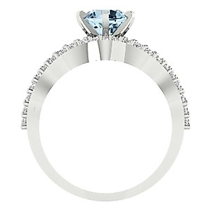 1.50 ct Cushion Cut Solitaire Natural London Blue Topaz Art Deco Statement Wedding Classic Ring 18K Yellow Solid Gold