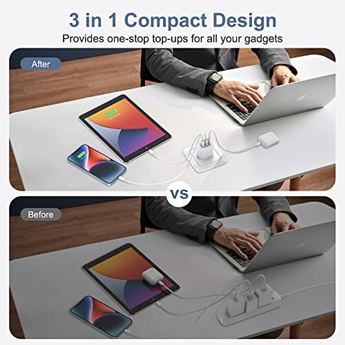 USB Plug, 2Pack 15W 3-Port USB Wall Charger Amoner 2023 Upgraded USB Charger Block iPhone Cube Adapter for iPhone 14 13 12 11 X SE XS 8 Galaxy S22 S21 S20 Android