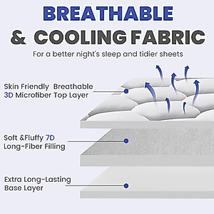 Ayge Queen Air Mattress Cover Thick Cooling Top Mattress Pad Cover Quilted Fitted Mattress Protector with 15-23 Inch Deep Pocket