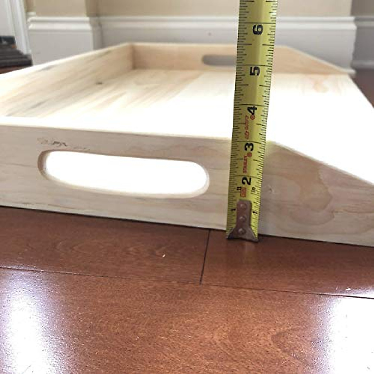 Boxwood and Mum Handmade Wood Serving Tray, Stove Top Cover works as TV Tray, Rolling Tray, Bed Tray, Oven Tray or Food Tray, Natural Unfinished Pine Wood Tray Serving Board, Amish Made in USA