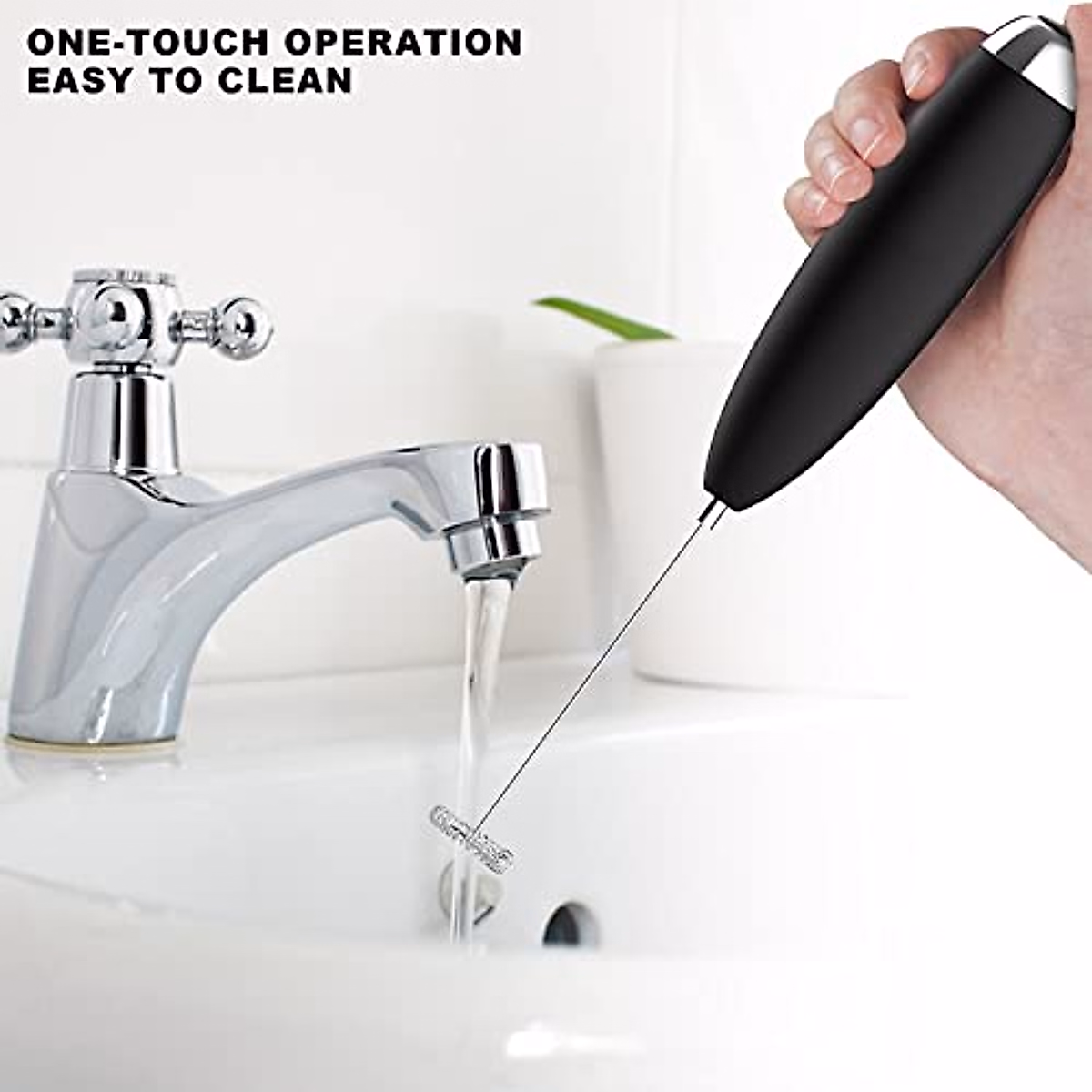 Milk Frother, Upgraded Titanium Motor Handheld Frother Electric Whisk,Hand Mixer, Frother for Coffee, Milk Foamer, Hand Mixer, Frother for Coffee, Lattes, Frother for Frappe, Latte, Matcha, No Stand