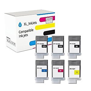 XL-Ink Compatible for Canon PFI-102 / PFI102 6-Pack (2X Matt Black, Black, Cyan, Magenta, Yellow)