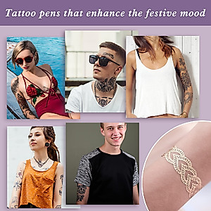 Temporary Tattoo Pen Tattoo Markers Tattoo Kit Face Paint with 15 Tattoo Pens 5 Tattoo Stencils and 2 Tattoos Stickers Gifts for Teenage Girls Boys Adults Easter Halloween Christmas Gifts
