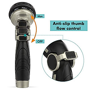 RESTMO Hose Nozzle Heavy Duty, Metal Water Hose Sprayer for Garden, 9 Spray Patterns | High Pressure | Thumb Flow Control | On/Off Valve, Ideal for Outdoor Lawn & Plant Watering, Car & Pet Washing