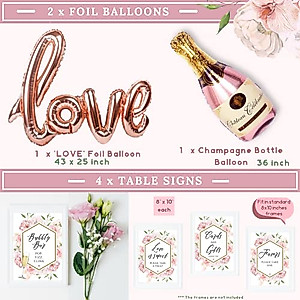 198 PC Bridal Shower Decorations Kit - Includes Balloon Arch & Boxes, A-Z Letters & More - Ideal for Rose Gold White Bachelorette Party, Engagement and Pink Wedding Shower