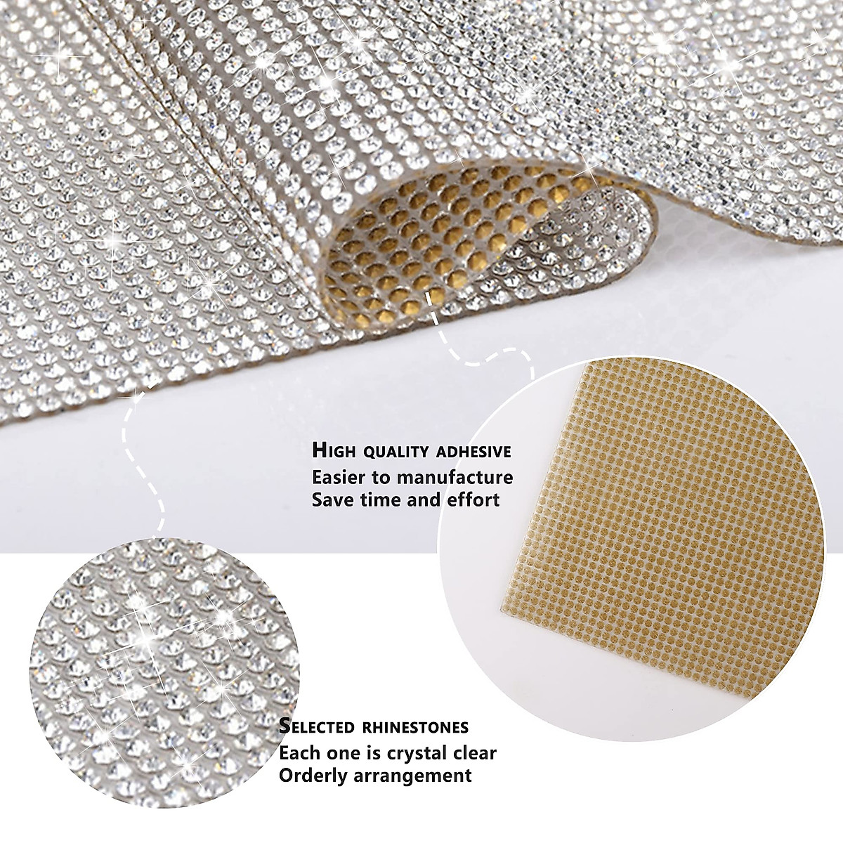 9.4"x7.8" 97 Bling Rhinestone Car Stickers,DIY Car Decals with Self-Adhesive Car Decorations,20PCS Bling Car Accessories Interior&Exterior for Car Dashboard,Door Handles