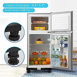 Nefish Mini Fridge Stand Universal Stand Base Adjustable Refrigerator Stand with 4 Strong Feet Washing Machine Pedestal Multi-Functional Base for Dryer (Black)