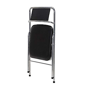 COSCO Stylaire Vinyl Padded Folding Chair, 4-Pack, Silver
