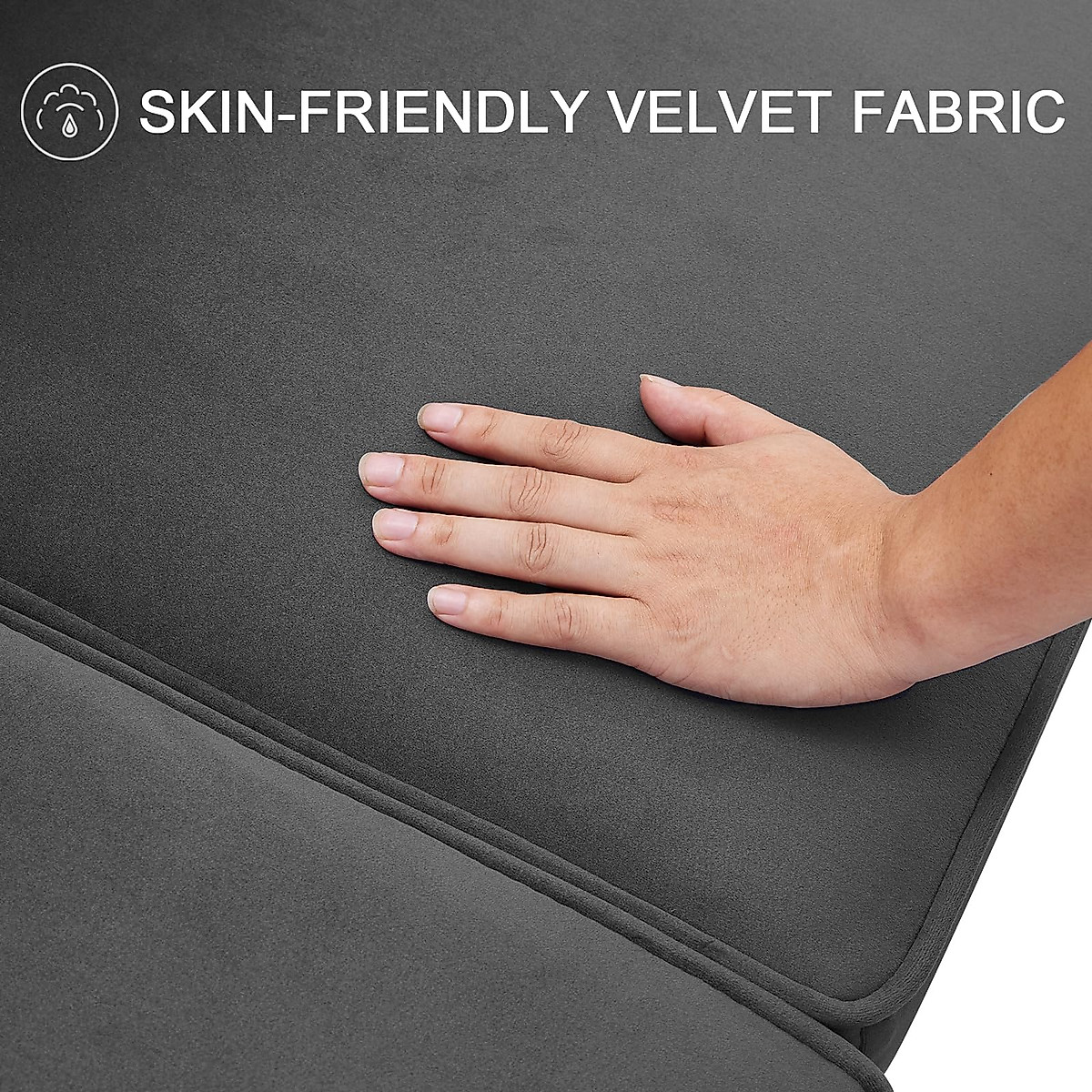 Modular Sectional Sofa U Shaped Sectional Couch with Reversible Chaise, Sleeper Velvet Modular Couch with Storage Seat for Living Room Furniture Sets Grey