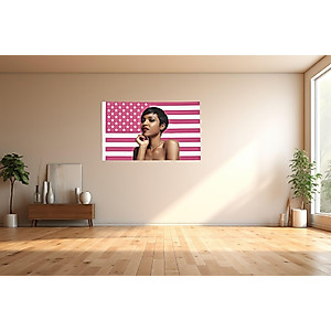 Personalized Pink American Flag with Custom Name or Message, Pink Fabric Custom Made for Home Decor, Garden, Office or School