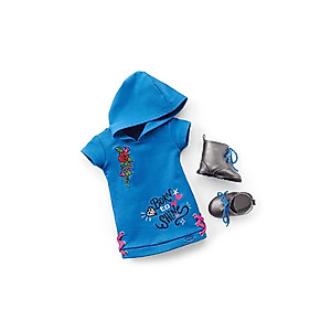 American Girl Truly Me 18-inch Doll #90 with Blue Eyes, Long Blue Hair, and Lt-to-Med Skin in Skater Dress, For Ages 6+