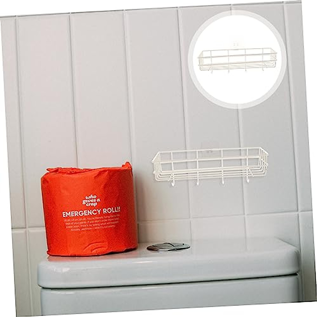 FONDOTIN 1 Set Wrought Iron Storage Rack Sink Drainer Basket Wire Bin Basket Under Desk Cable Organizer Wire Tray Cosmetic Tray Shampoo Holder Toiletry Storage Bracket Kitchen Wall Rack