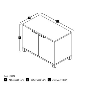BESTAR Pro Linea 2 Door Storage Unit, Bark Grey
