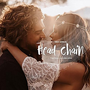 Brinie Rhinestone Hair Chains Silver Head Chain Jewelry Bride Wedding Headbands Chain Bridal Headpiece Jewelry Forehead Chain Costume Prom Wedding Hair Jewelry for Women and Girls (Type 2)