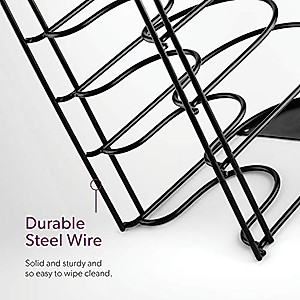 Mindspace Pan Organizer Rack, Pot lid Organizer for Cabinet Storage, Pantry Organizer, Pot Lid Organizer Rack for Kitchen Counter | 5-Tier Heavy-Duty Pan Rack | The Wire Collection, Black