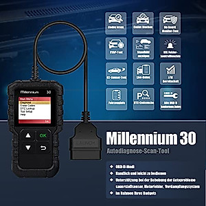 LAUNCH Millennium 30 OBD2 Scanner,Car Code Reader with Full OBD2 Functions,Check Engine Light Car Diagnostic Tool,O2 Sensor/EVAP System/Smog Test/Check I/M Readiness Car Scanner,Lifetime Free Update