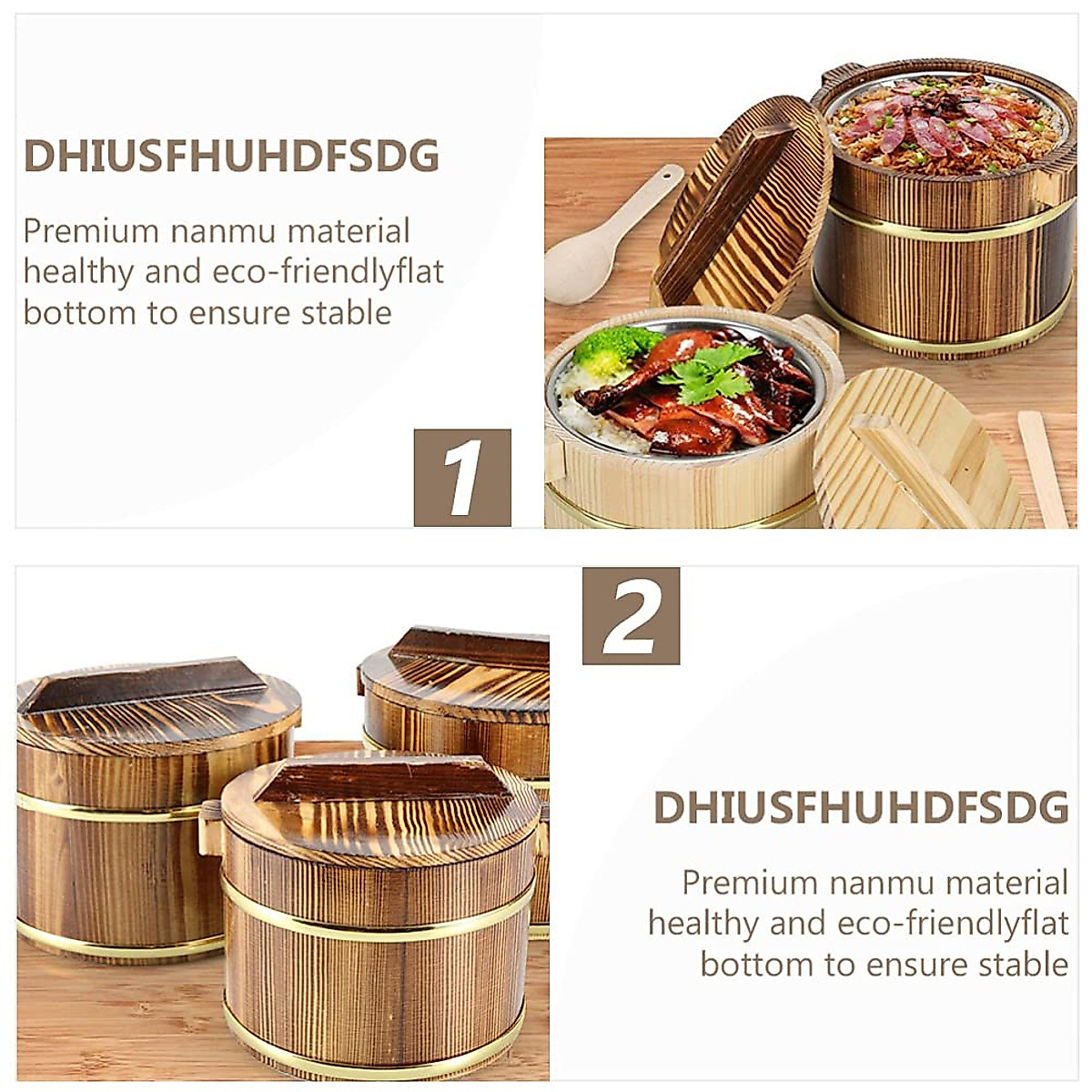 Cabilock Sushi Rice Cooling Bowl Stainless Steel Rice Bowl Rice Cooking Tub with Lid Select Stainless Rice Warmer for Home Restaurant Rice Sushi Bowl 20X20CM