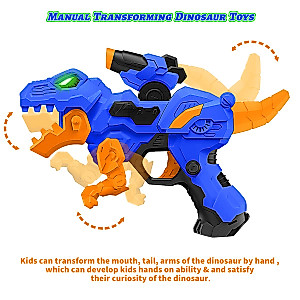 2 Pack Dinosaur Blaster Guns for Nerf Valentines Day Gifts for Kids with 20 Foam Bullets Darts for Toddler Birthday Gifts for 4,5,6,7,8 Years Old Kids