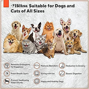 Heksa Dogs & Cats 2-Pack Slow Feeder & Non-Slip Lick Mats with Spatula for Anxiety Relief. Food-Grade, Dishwasher, Freezer & Oven Safe Dog Lick Mat