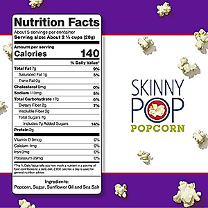 SkinnyPop Sweet & Salty Kettle Popcorn, Gluten Free, Non-GMO, Healthy Popcorn Snacks, Skinny Pop, 5.3 Oz Grocery Size Bags (Pack of 12)