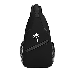 Palm Tree Slanted Sling Bag Crossbody Daypack Travel Hiking Mini Fashion Shoulder Backpack for Men Women Kids