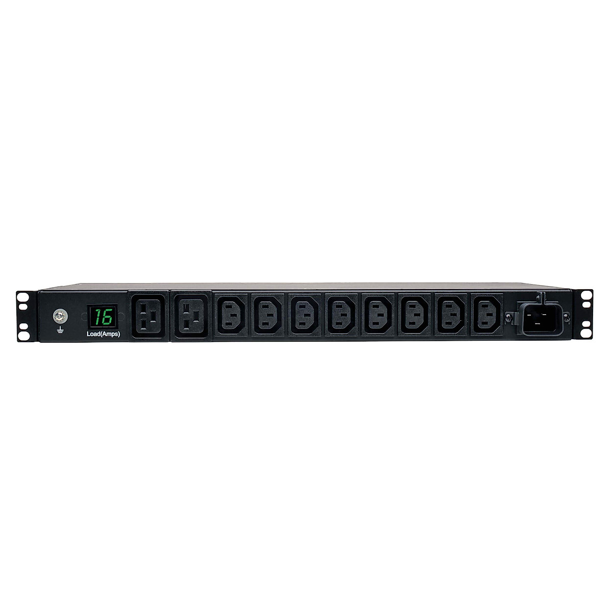 Tripp Lite Metered PDU, 3.8kW Single-Phase, 200/220/230/240V, 10 Outlets (8 C13, 2 C19) IEC-309 16A Blue, 8ft Cord, 1U Rack-Mount Power, TAA (PDUMH16HV)