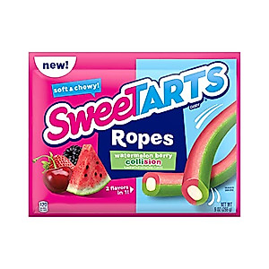 SweeTARTS Soft & Chewy Ropes Candy, Watermelon Berry Flavor, 9 Ounce