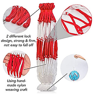 20 Pack Melon Hammocks Cradles, Melon Hammock for Trellis Heavy Duty Watermelon Nets, Pumpkin Support Hanging Bags for Growing Cantaloupes Honeydew in Vertical Garden (Red & White)