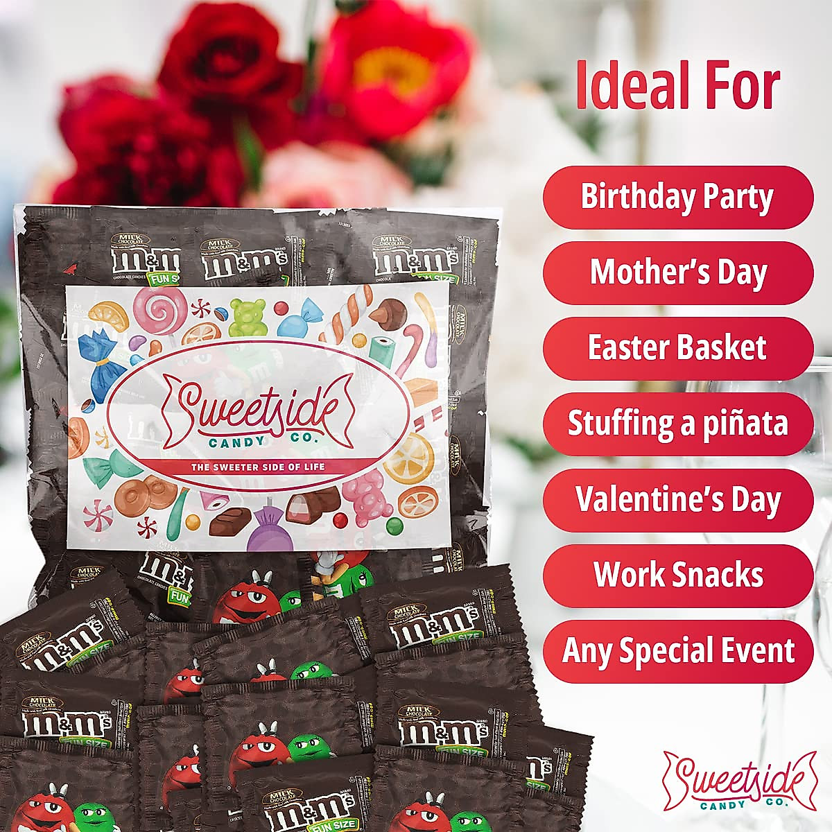 M&M's Milk Chocolate Bundle - 2 Pounds, 70 CT, Fun Mix of Chocolate Treats - Candy Bulk