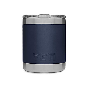 YETI Rambler 10 oz Lowball, Vacuum Insulated, Stainless Steel with MagSlider Lid, Navy