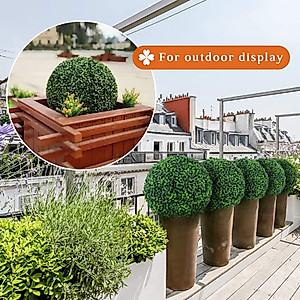 Gobograss Artificial Plant Topiary Ball - 2pcs 13.8 inch 3 Layers Milan Grass Ball for Home Garden Wedding Party Decoration Environmental UV Protected Faux Boxwood Decorative Ball (13.8in)