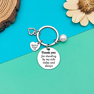 10Pcs Bridesmaid Gifts Keychain Include 8 Bridesmaid Keychain 1 Maid of Honor 1 Matron of Honor Keychain Wedding Gifts for Maid of Honor Bride Tribe Thank You Bridal Party Bachelorette Party Favor