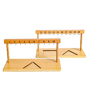 Kghios Montessori Math Toys Materials for Toddlers 1-20 Beaded Hanger Color Bead Stairs with Beads Montessori Mathematics Eductional Materials Learning Tools Preschool Toys