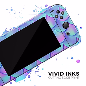Design Skinz - Compatible with Nintendo Switch Console Bundle - Skin Decal Protective Scratch-Resistant Removable Vinyl Wrap Cover - Holographic Mermaid Scales