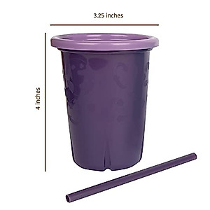 The First Years GreenGrown Reusable Spill-Proof Straw Cups – Toddler Straw Cup – 6 Pack – Purple/Teal