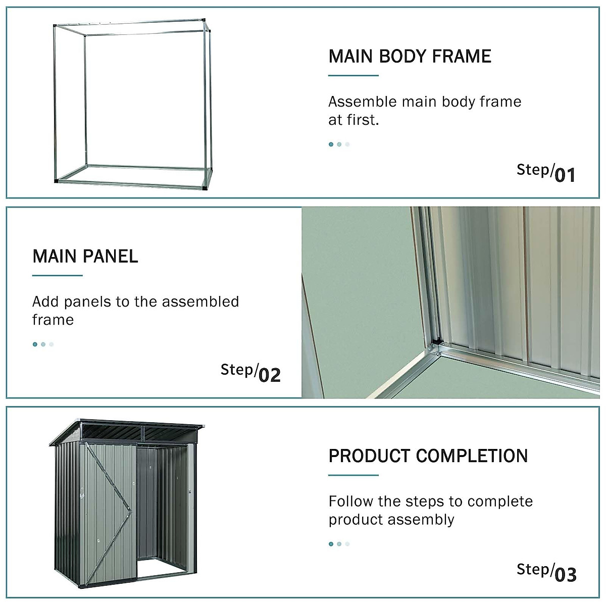 5Ft x 3Ft Outdoor Metal Storage Garden Shed with Lockable Door & Vents, Waterproof Anti-Corrosion Tool Storage Cabinet Clearance, Outside Vertical Tall Tool Shed for Backyard Patio Lawn (Gray)