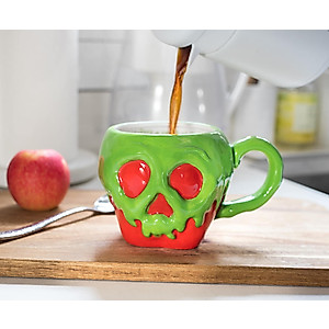 Disney Evil Queen Poison Apple Sculpted Ceramic Mug | Holds 20 Ounces