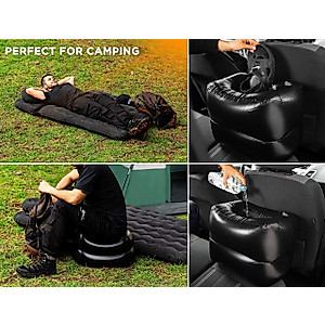 Car Air Mattress Truck Back Seat Bed – Zento Deals Camping Bed Inflatable Mattress – Portable Travel Bed with Pillows – Travel Camping Sleeping Outdoor Bed – Universal Car SUV Truck and RV…