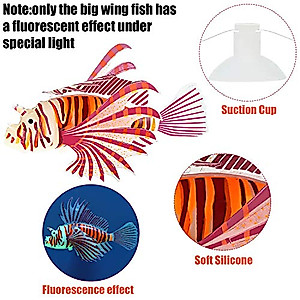 Weewooday 7 Pieces Artificial Glowing Fish 5 Styles Colorful Fake Fish Glowing Effect Aquarium Decor Floating Ornament Simulation Jellyfish for Fish Tank Decoration