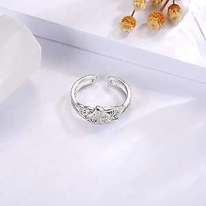 Cute Mushroom Gifts for Women - 925 Sterling Silver Magical Mushroom Ring with Moon and Star Gifts